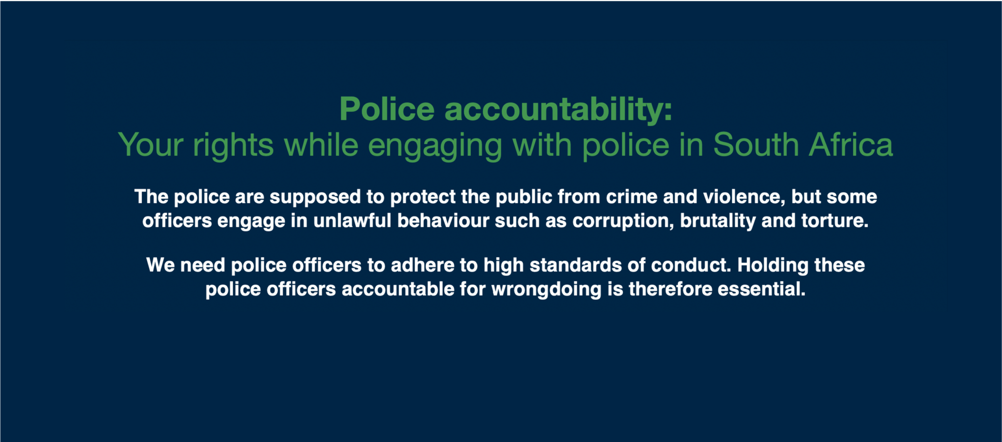 Police Accountability Factsheet – Asiye eTafuleni